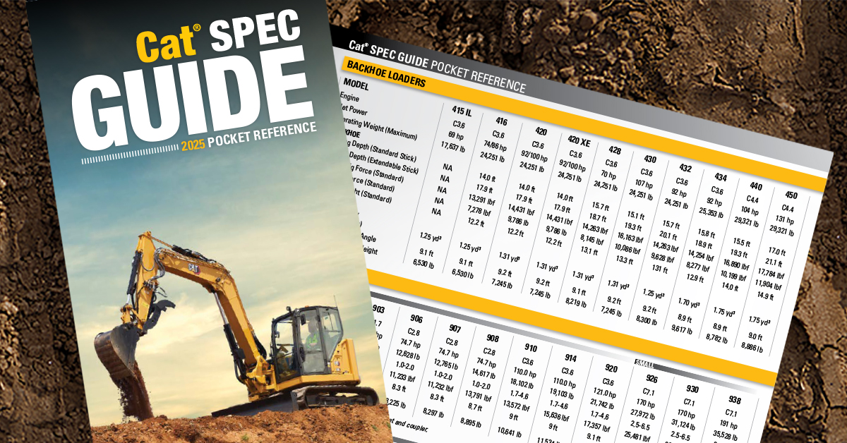 2025 Cat Guía de especificaciones de referencia de bolsillo - Hawthorne Cat